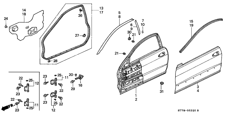B-53-20 - DOOR PANELS for Honda Integra 1995 5MT, GS-I, Australia B18B2 ...