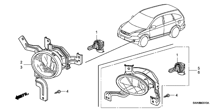 B-8-10 - FOG LIGHT - Honda CR-V 4WD, U.K., 2007, 5AT - Amayama