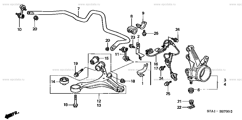 Поворотный рычаг for Honda Stream LA-RN3, IS 1100001 - 1199999 K20A AT ...