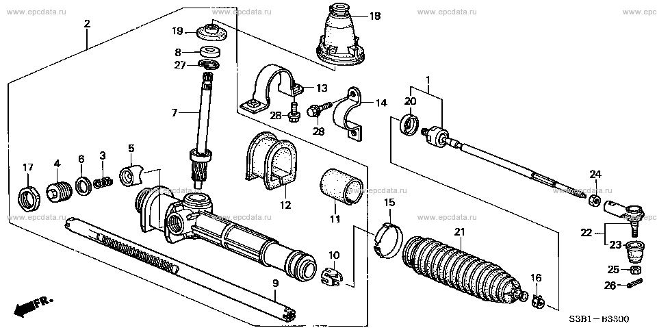 ｽﾃｱﾘﾝｸﾞｷﾞﾔｰﾎﾞｯｸｽ for Honda Acty Truck UE-HA7, E-BOX 9000001 - 9099999 ...