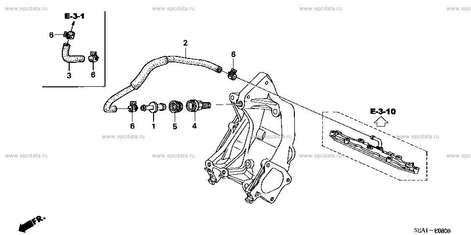 Breather tube for Honda Accord CL, 7 generation, restyling 10.2005 - 11 ...