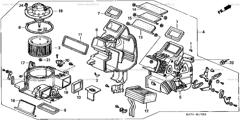 B-17-20 ﾋｰﾀｰﾕﾆｯﾄ for Honda Acty Truck frame M-HA4 - Amayama