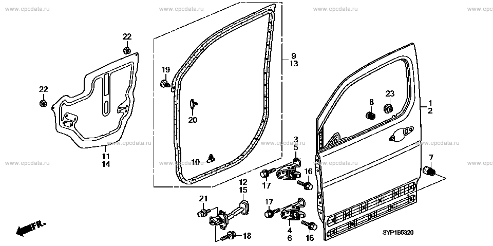 front door panel for Honda Crossroad DBA-RT3, 20XI 1000001 - 9999999 ...